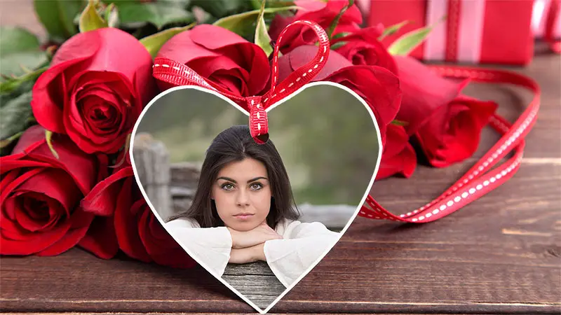 Photo effects. Heart and roses